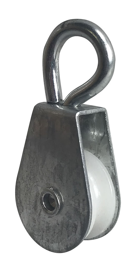 3/4" Nylon Pulley for Fire Door Sash Chain with Eye Hook, Zinc-Plated ...